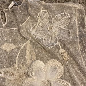 Zara | Tops | Zara Floral Embroidered Tulle Top | Poshmark